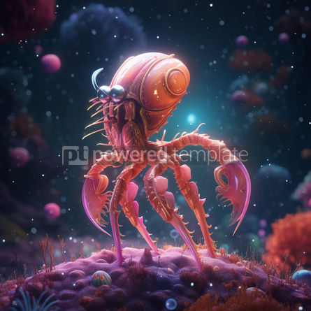 8K 3D Space Scene Pixar-style Illustration of Intricate Shrimp ...