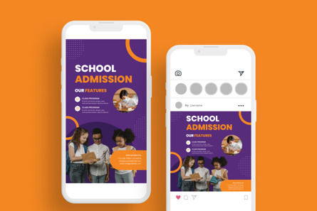 Purple Modern School Admission - Flyer Template | Flyer | digitcase ...