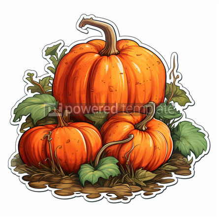 Illustration Halloween Fun - Pumpkin Patch Sticker on White | AI Image ...
