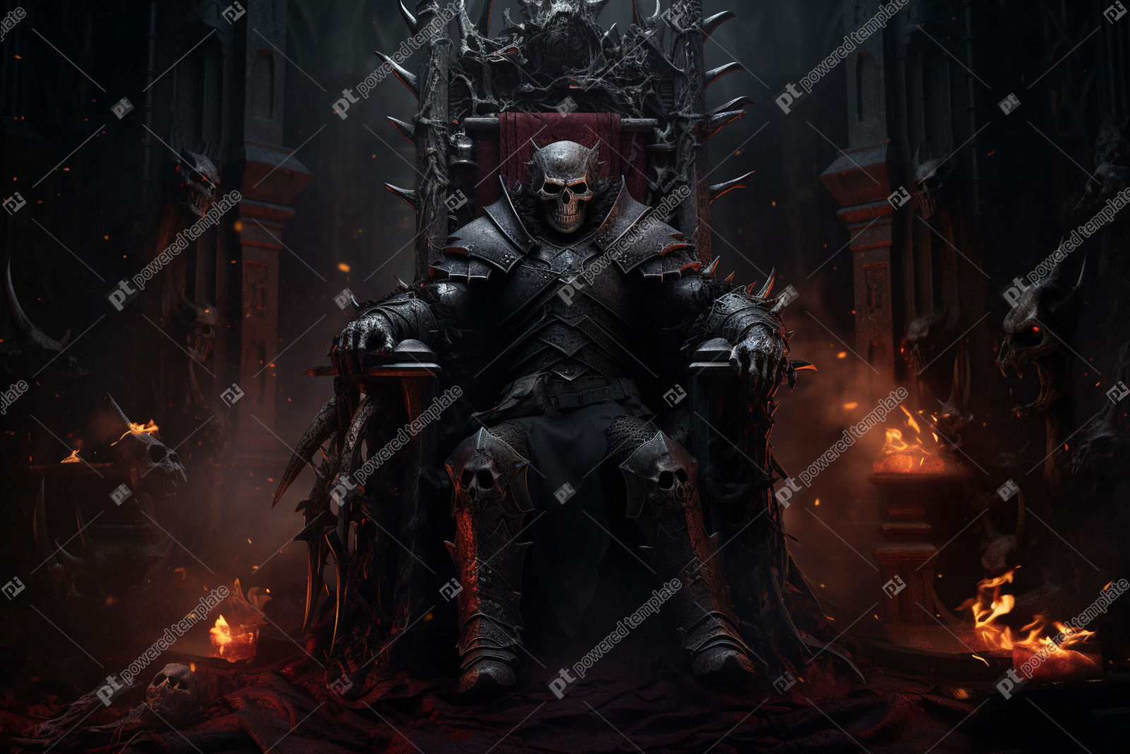 Illustration Undead Ruler The Warcraft King of Iron Throne | Free, AI ...