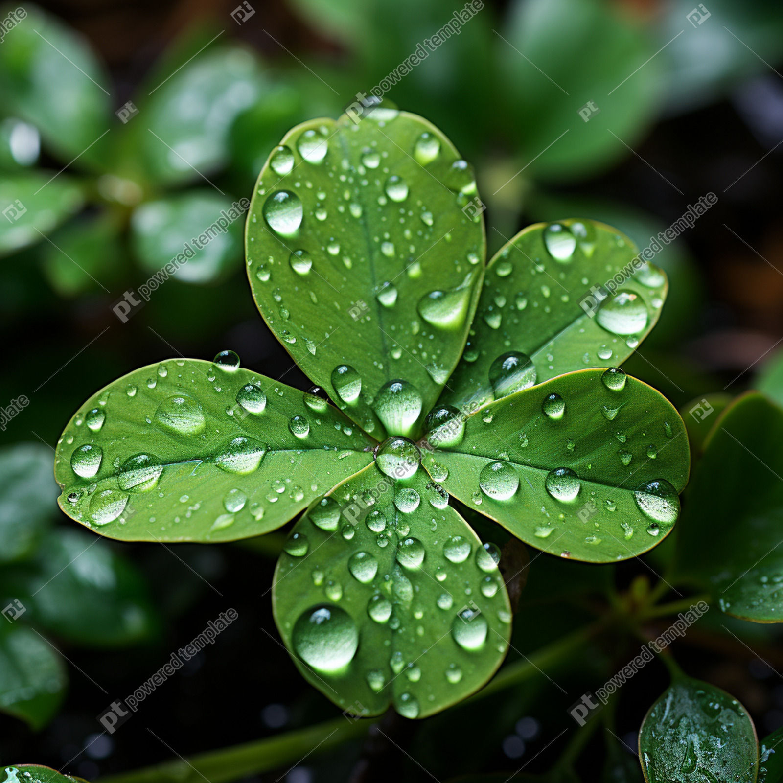 Photo Morning Serenity Hyper-Realistic Film Capture of a Dewy Four-Leaf ...