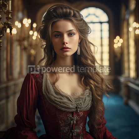 Victorian Dreamcore Close-Up Portrait of a Beautiful Woman in a Palace ...