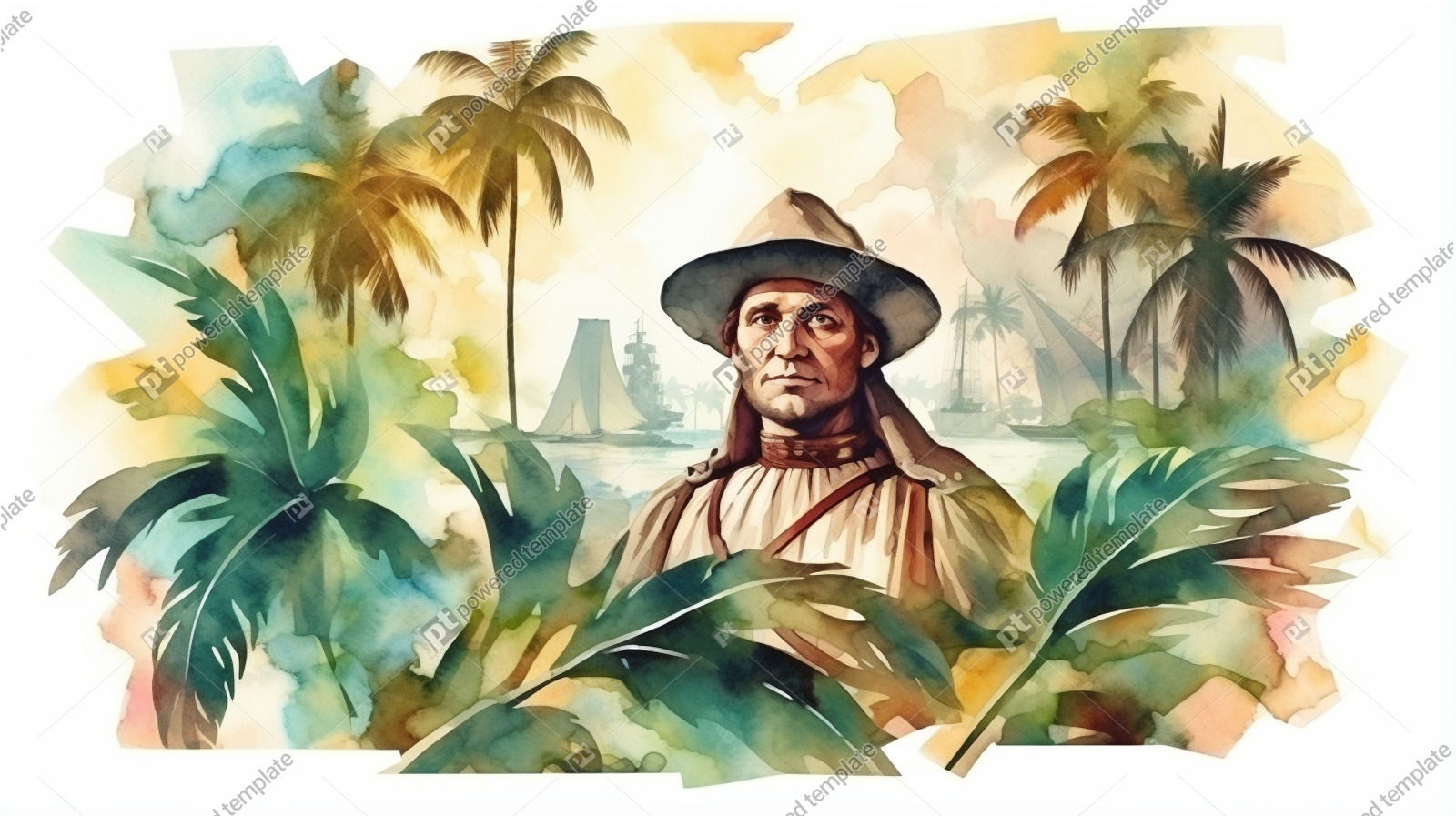 Celebrating Columbus Day with a Hyper-Detailed 32k Watercolor Painting ...