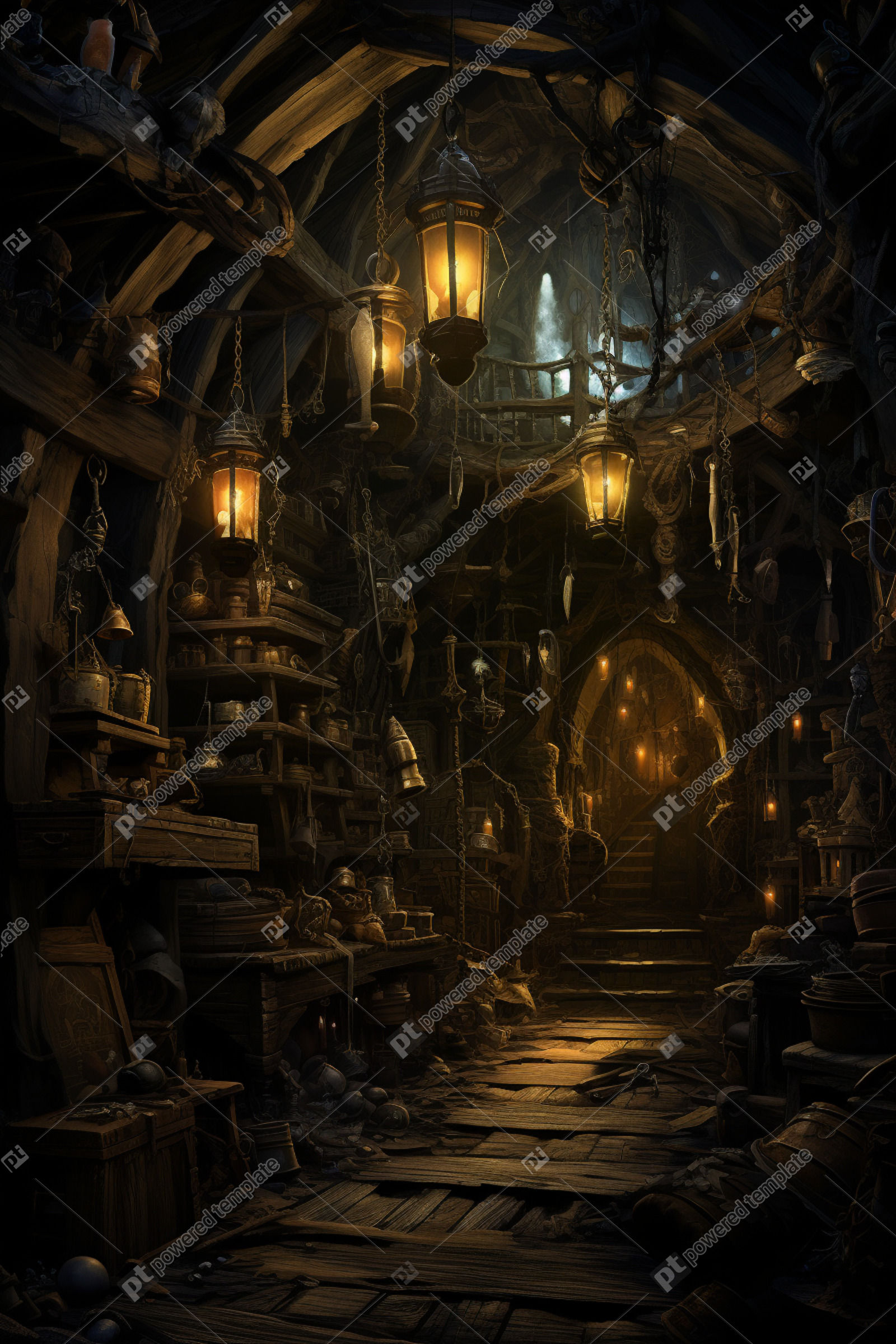 Illustration Inside the Secret Goblins' Lair - A Treasure Trove of ...