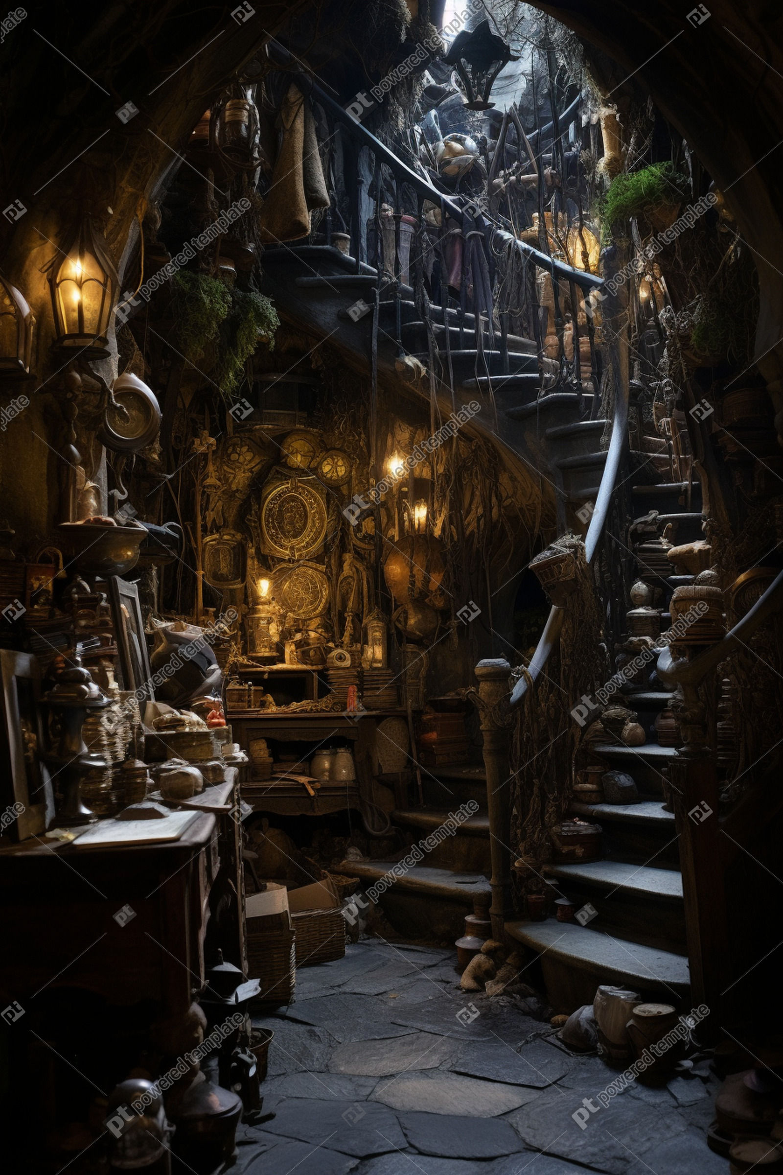 Photo Enchanting Secrets A Glimpse into a Goblin's Dimly-Lit Hidden ...