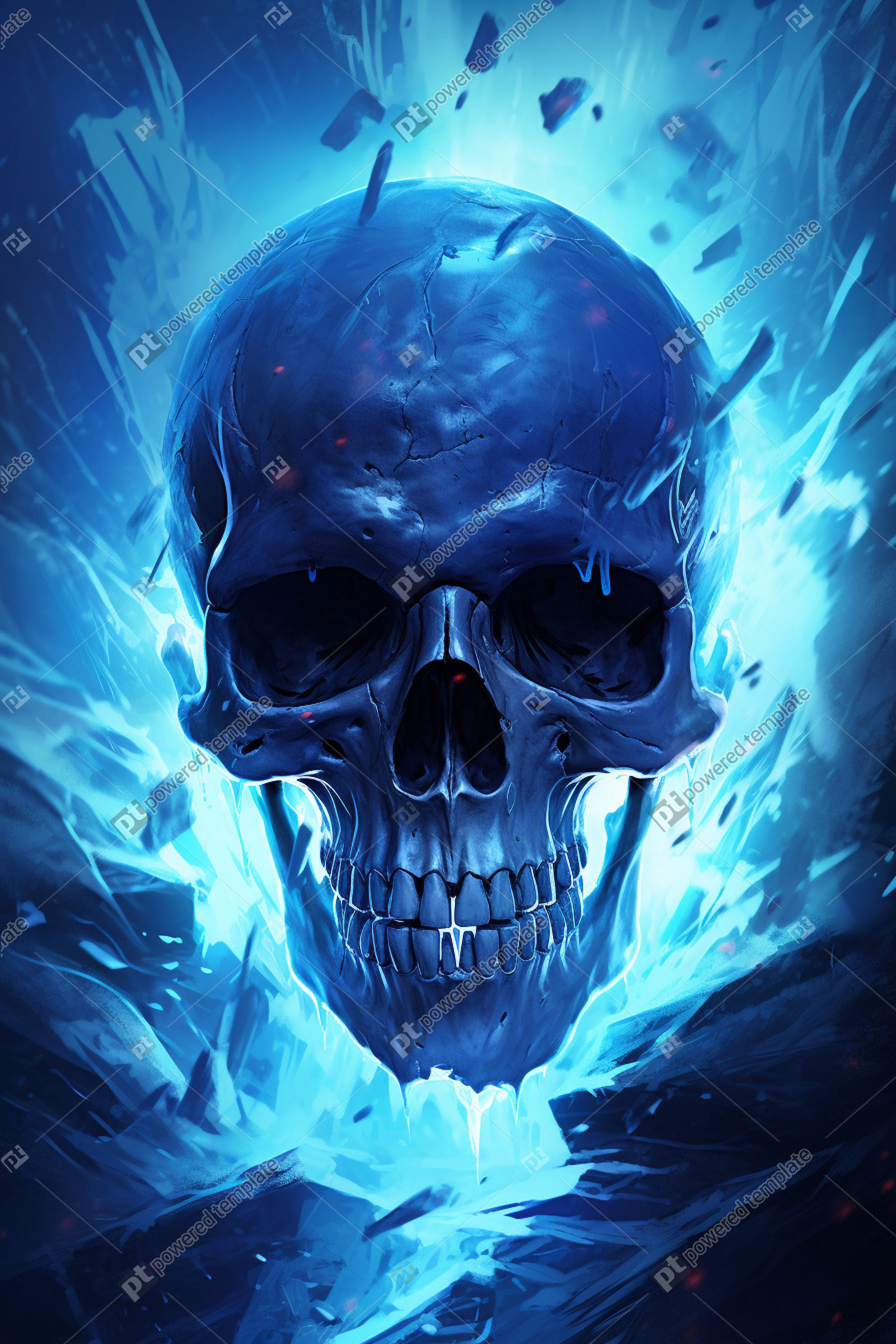 Digital Cyberpunk Ice Skull | Free, AI Image | PoweredTemplate | 134225 ...