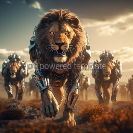 Photo Robotic Lions Unleashed Intense Action in Unreal Engine 5's ...