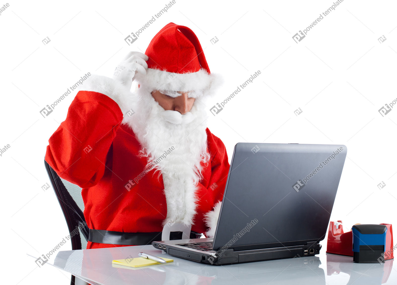 Young Santa Claus with Notebook Stock Photo 135357