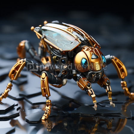 Photo Meticulously Detailed Solarpunk Robot Ant in Hyperrealistic ...