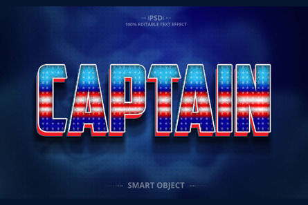 Editable Captain Font Typography Text Effect | Layer Styles | lsvect ...