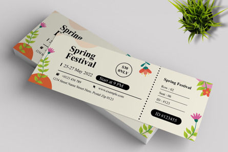 Spring Festival Ticket | Stationery | MightyDesign | 136523 ...