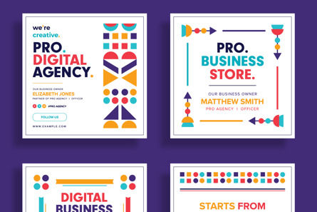 Geometric Instagram Post Design | Web Elements | MightyDesign | 136631 ...