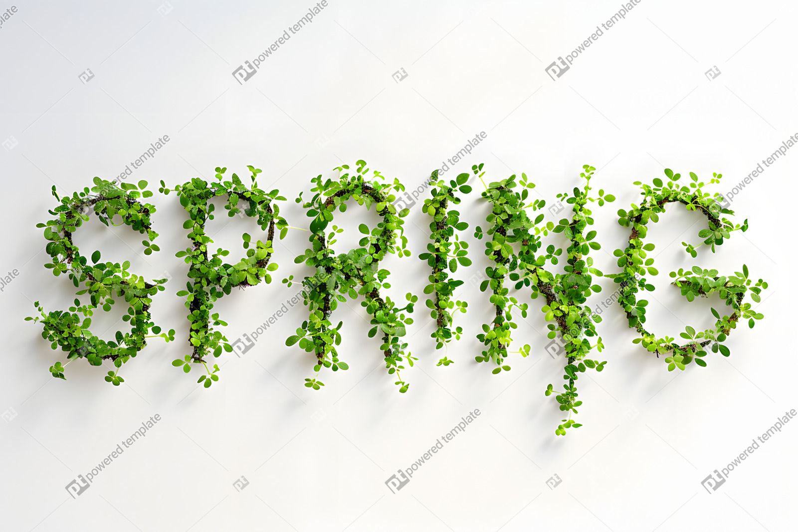 SPRING Written with Sprouts on White Background | AI Image ...