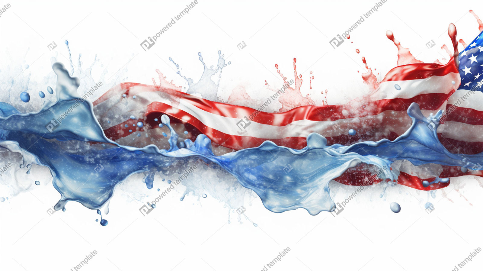 Illustration of American Flag with Water Effects | AI Image ...