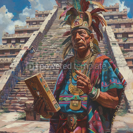 Illustration of a Mayan Priest | AI Image | PoweredTemplate | 140568 ...