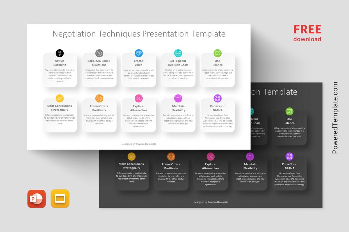 Free Negotiation Techniques Presentation Template - Free Presentation ...