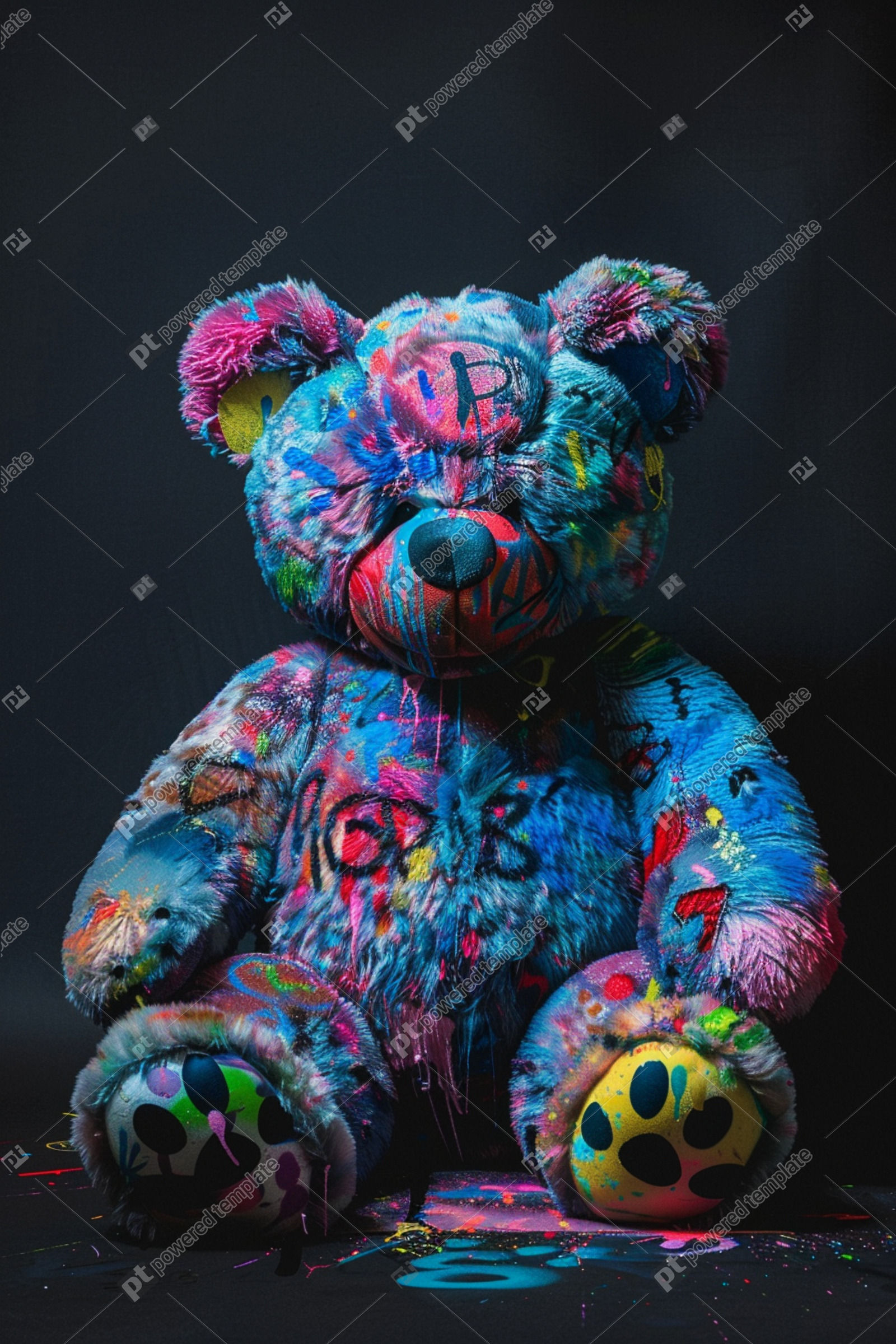 Plantilla De Grafiti De Osito De Peluche Póster For Sale Con La Obra