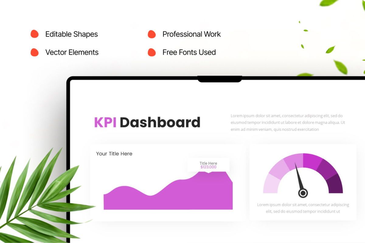 Violet KPI Dashboard Analysis - PowerPoint Template | Presentation ...
