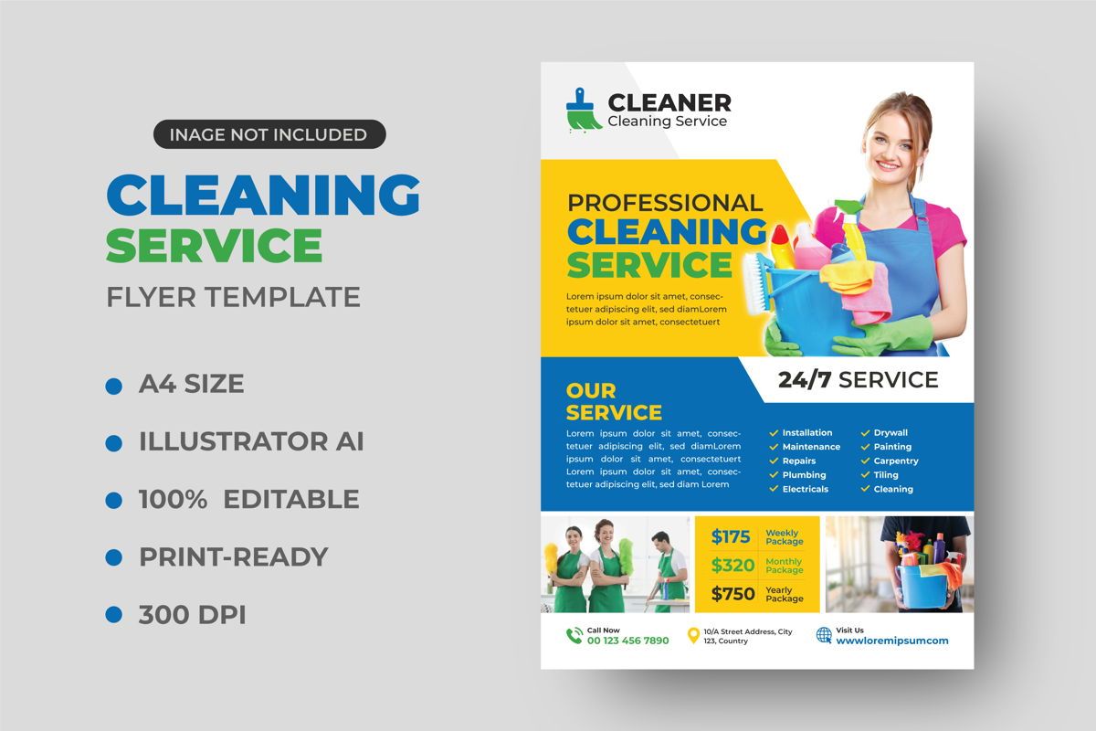 Cleaning Service Business Promotion Flyer Design Template | Flyer ...