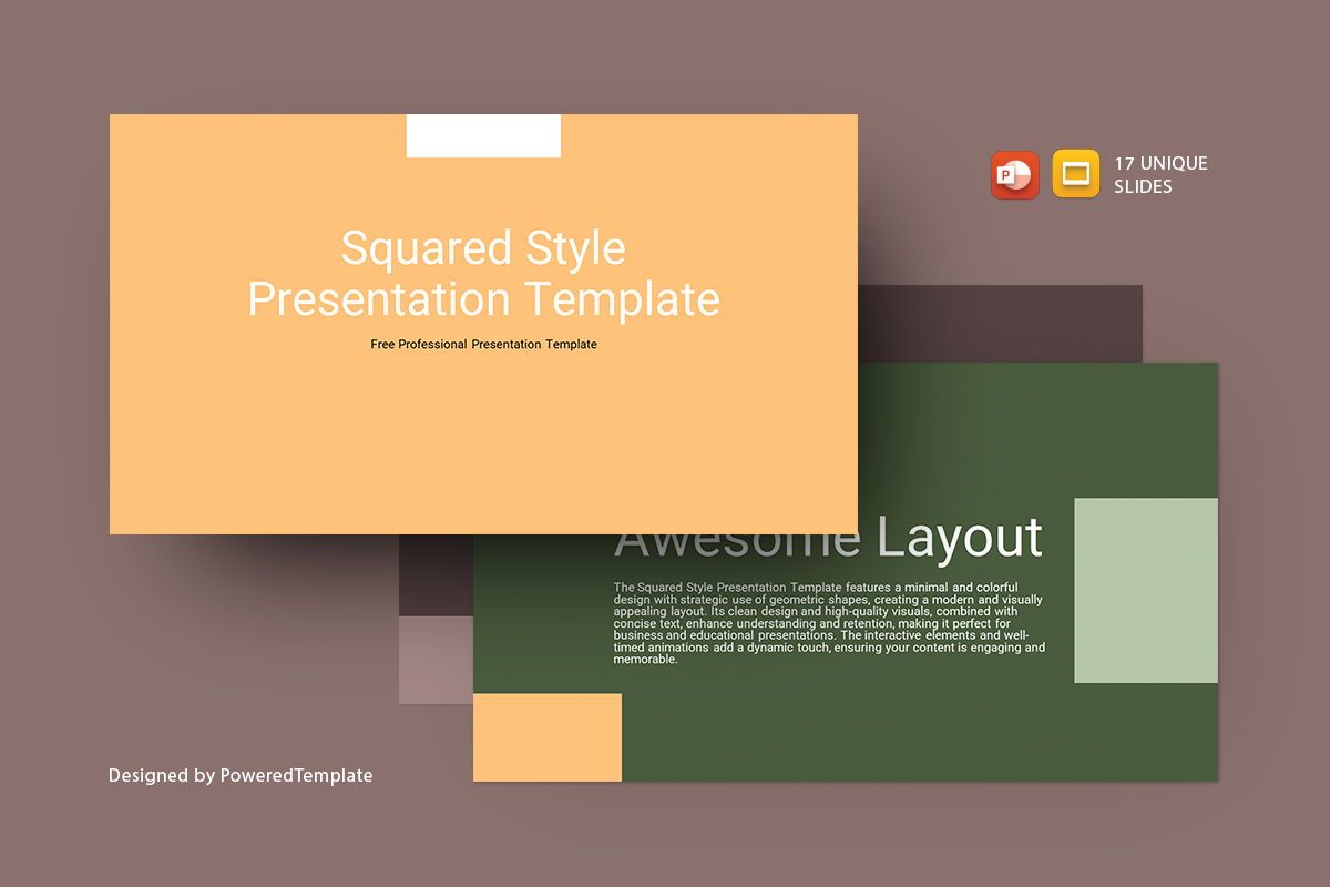 Free Squared Style Presentation Template - Free Presentation Template ...