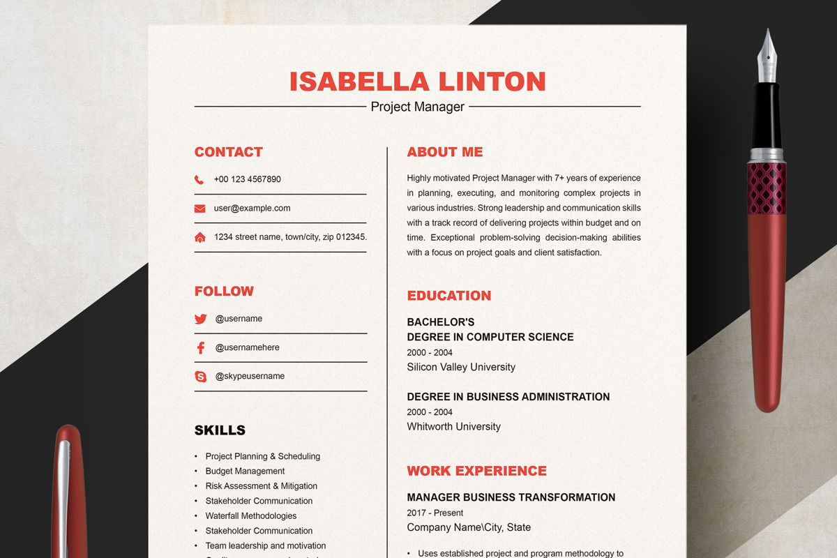 Simple And Clean Resume Template Layout | Resume Template ...