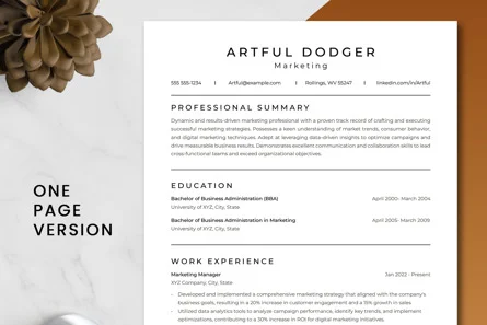 Marketing Resume Template | Resume Template | SwiftResume | 142196 ...