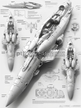 Intricate Interstellar Spaceship Design Blueprint in Black and White ...