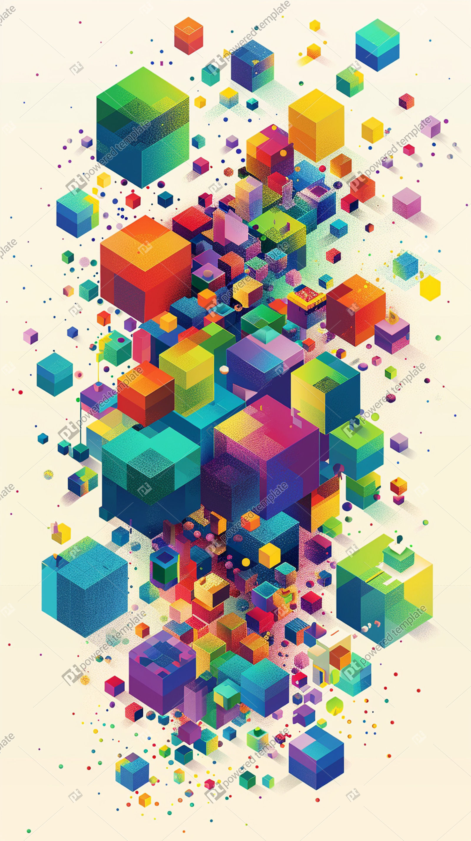 Deconstructing the Rainbow A Symphony of Shapes | Free, AI Image | PoweredTemplate | 142359 ...