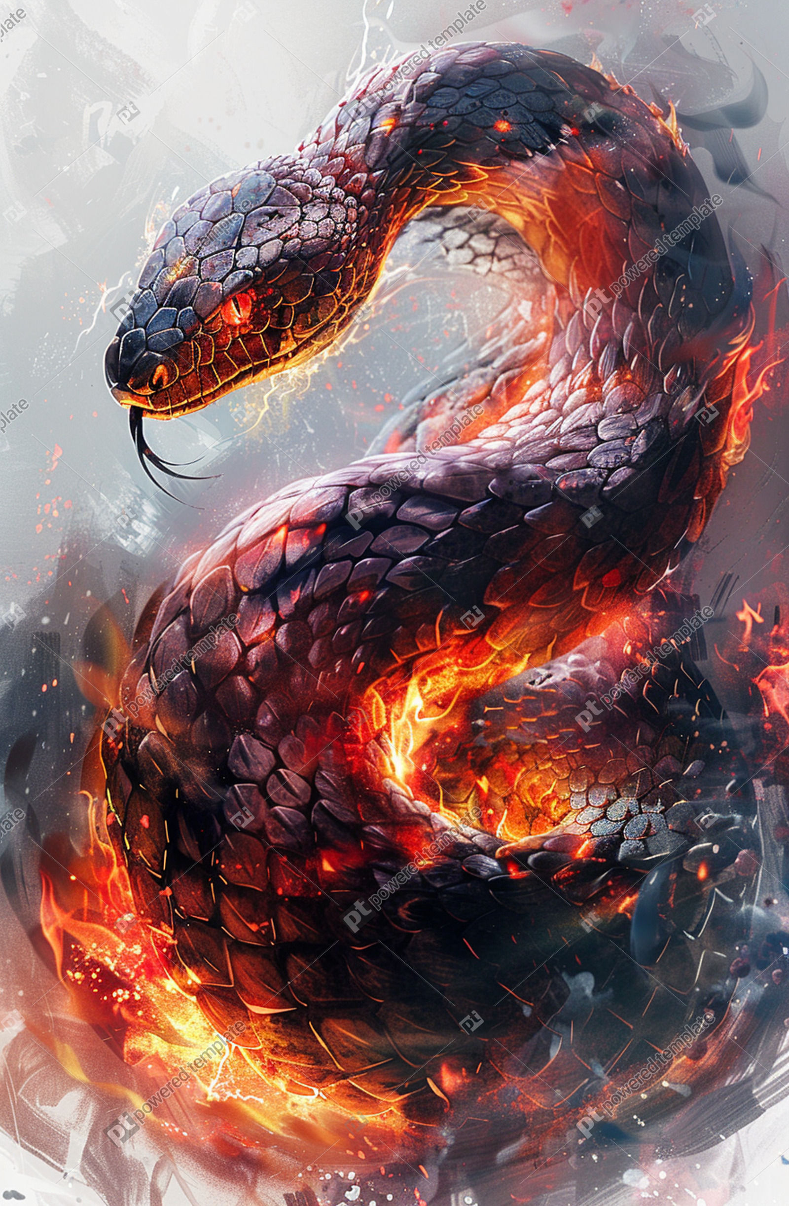 Serpent of the Inferno | AI Image | PoweredTemplate | 142622 ...