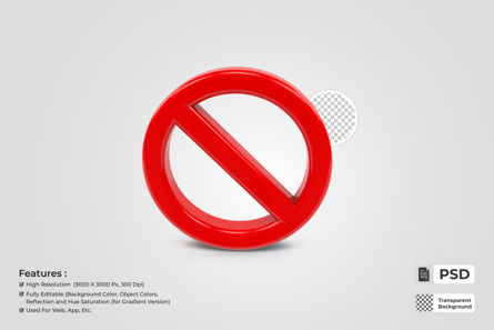 3D Forbidden Icon Warning | 04634 | PoweredTemplate.com