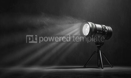 A Single Beam of Light Shines Down onto a Wet Dark Surface with ...