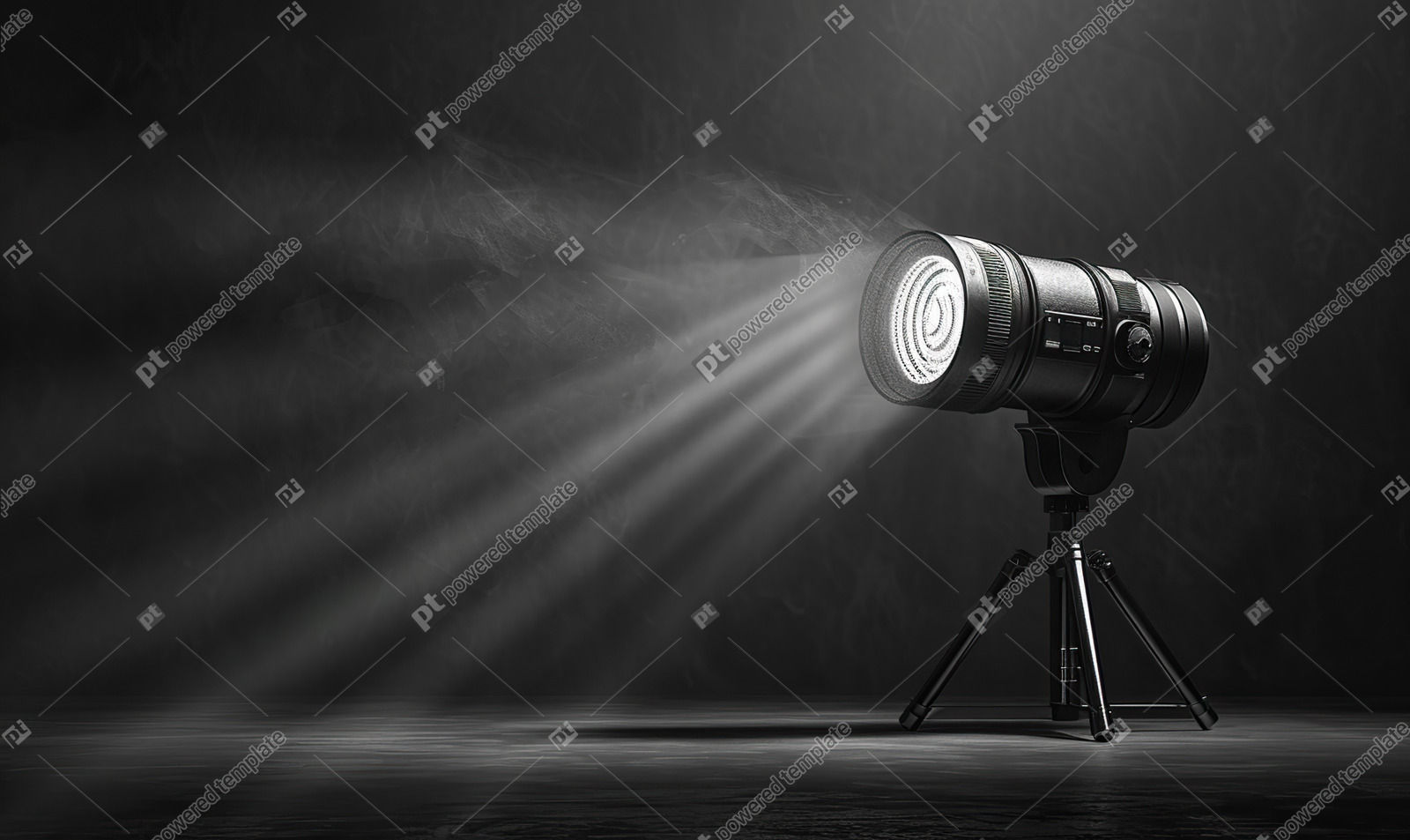 A Single Beam of Light Shines Down onto a Wet Dark Surface with ...