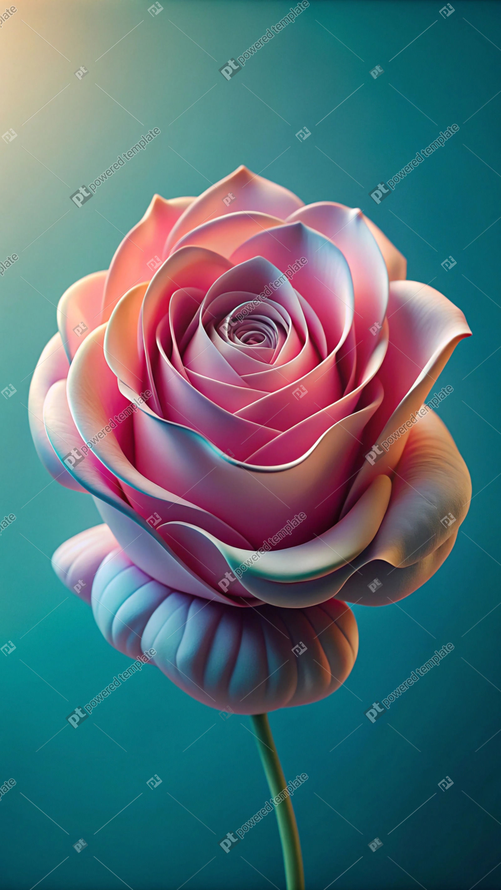 3D Rendering of Dynamic Rose Flower Generative AI | AI Image | Photo ...