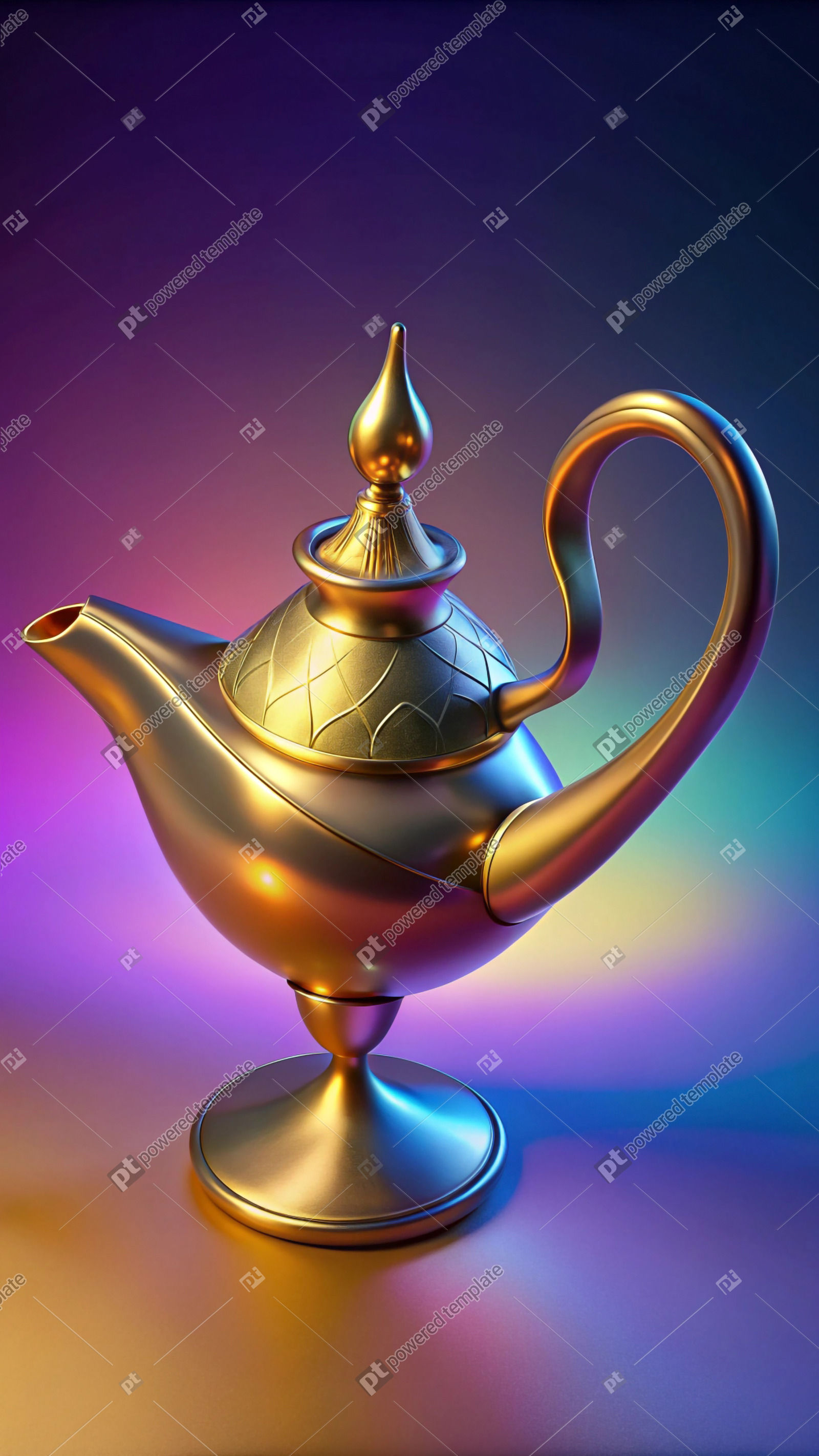 3D Rendering of Dynamic Aladdin Lamp Generative AI | AI Image | Photo ...