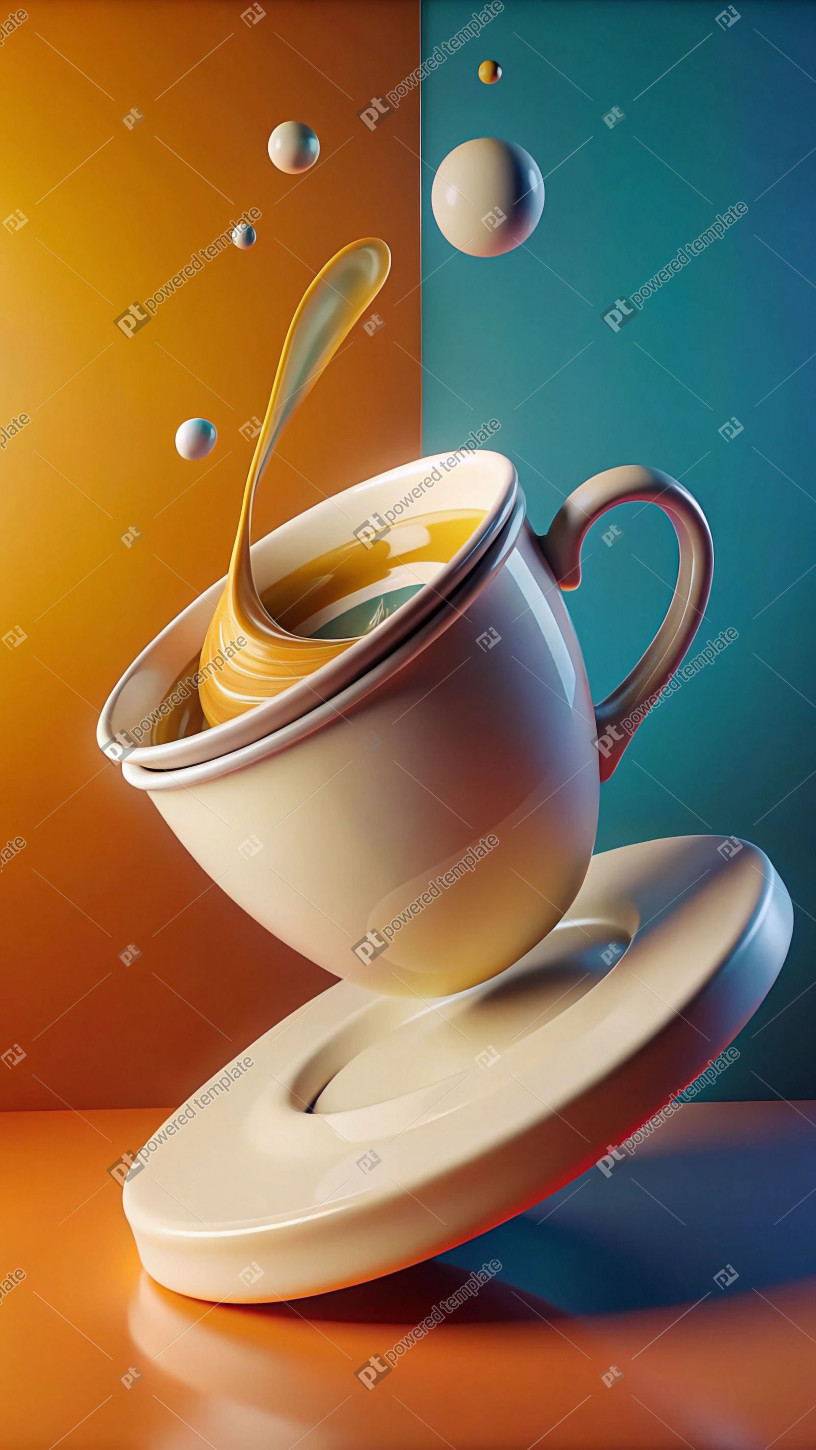 3D Rendering of Dynamic Coffee Generative AI | AI Image | Photo Wall ...