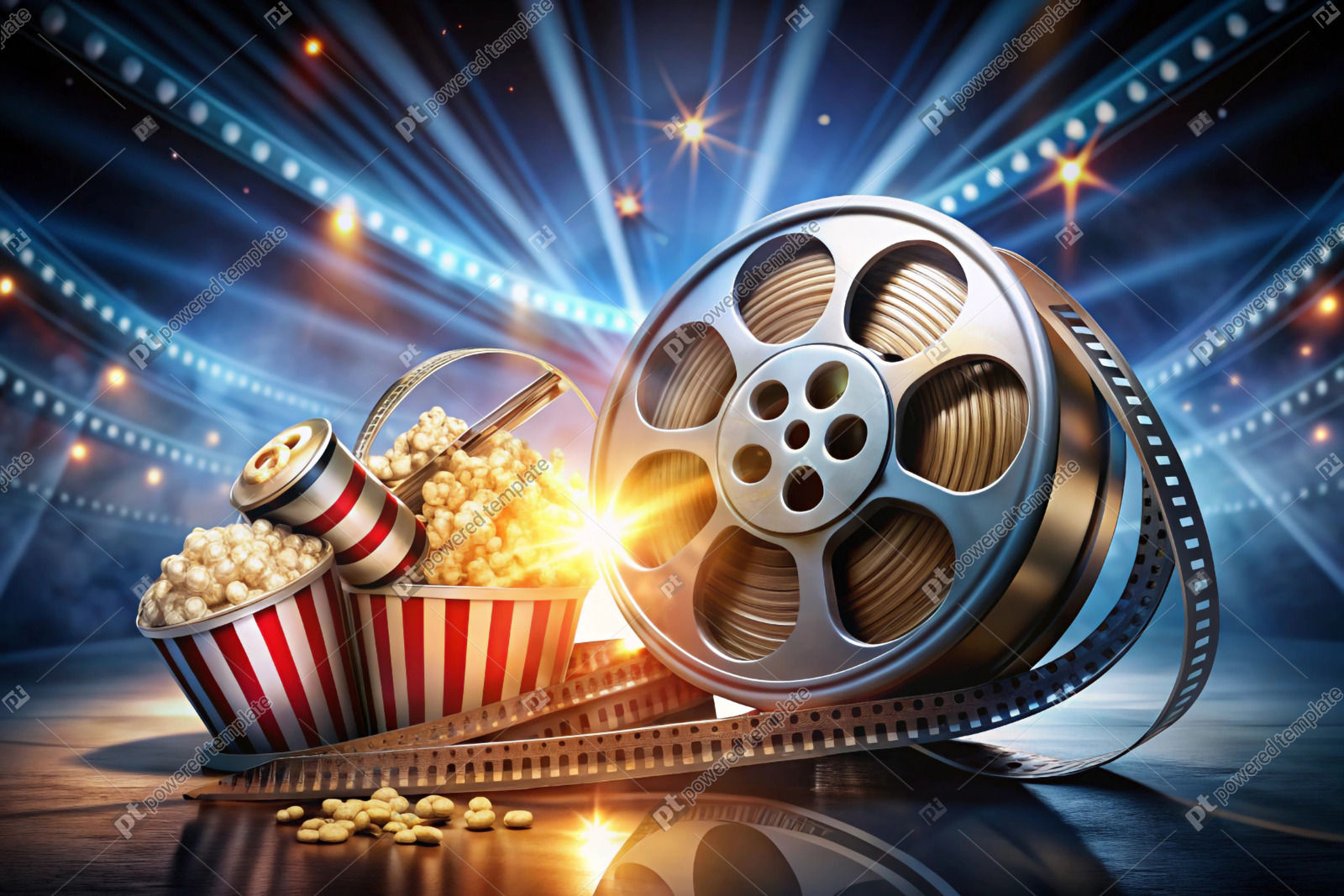 Cinema Magic a Stylized Design Featuring a Glowing Generative AI | AI ...