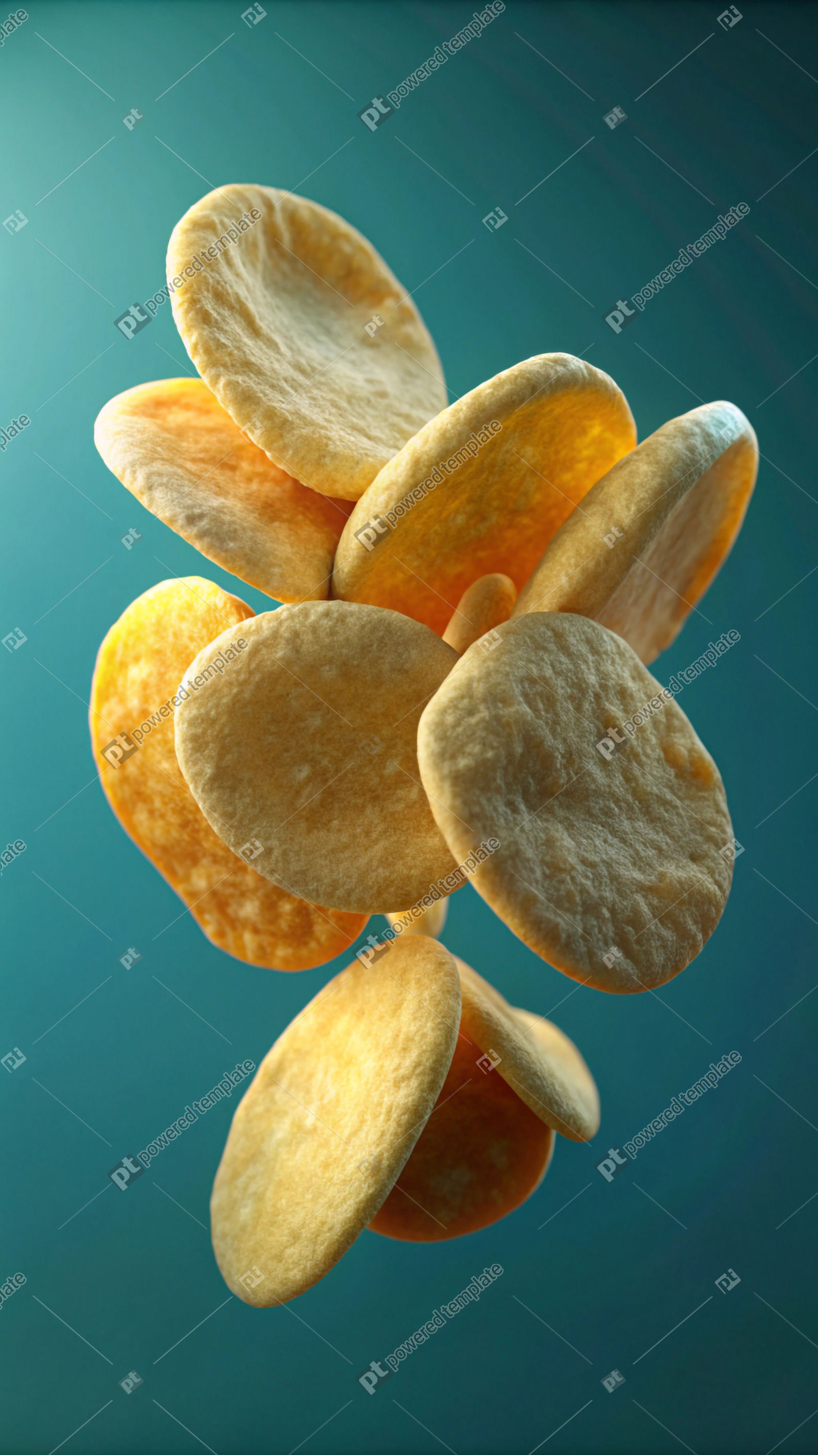 3D Rendering of Dynamic Potato Chips Generative AI | AI Image | Photo ...