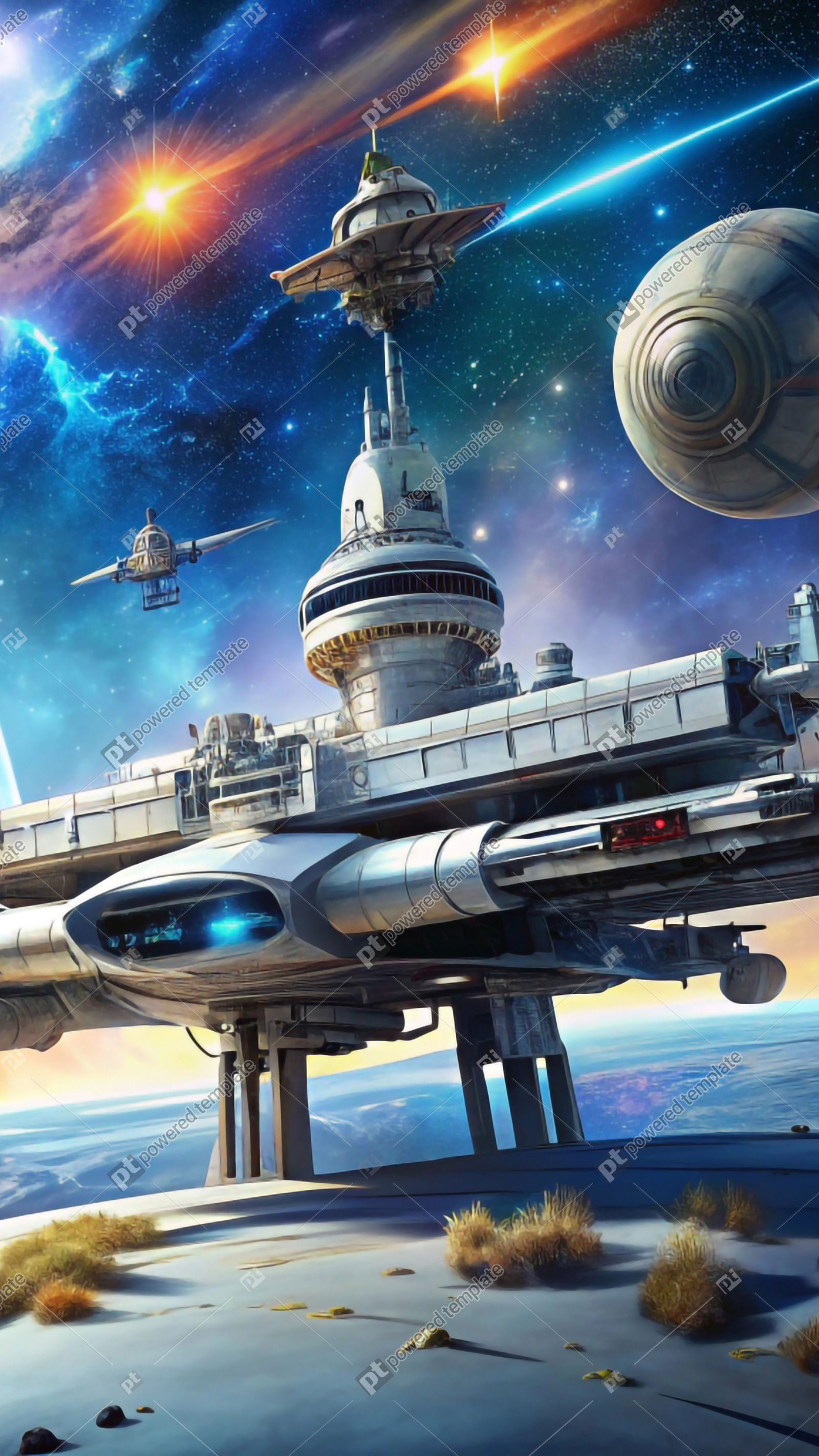 Sci Fi Spaceship Docking Station Generative AI | AI Image | Photo Wall ...