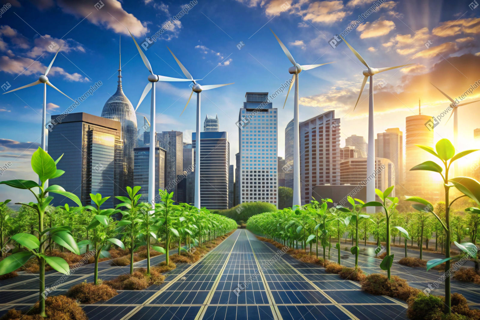 Symbiotic Tech-Plants | AI画像 | Photo Wall | 145339 | PoweredTemplate.com