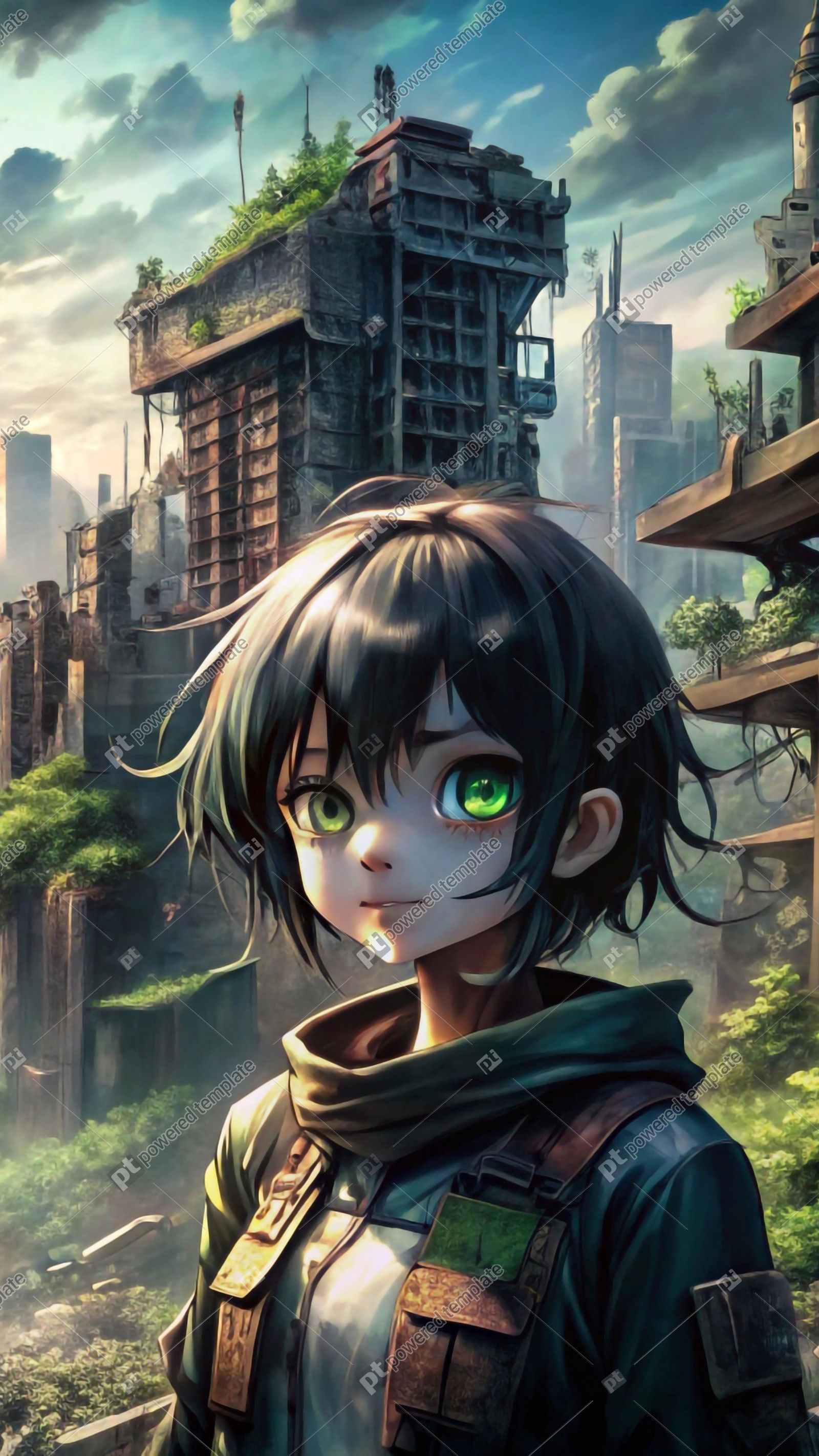 Post Apocalyptic Anime World a Gritty Dystopian Generative AI | AI ...