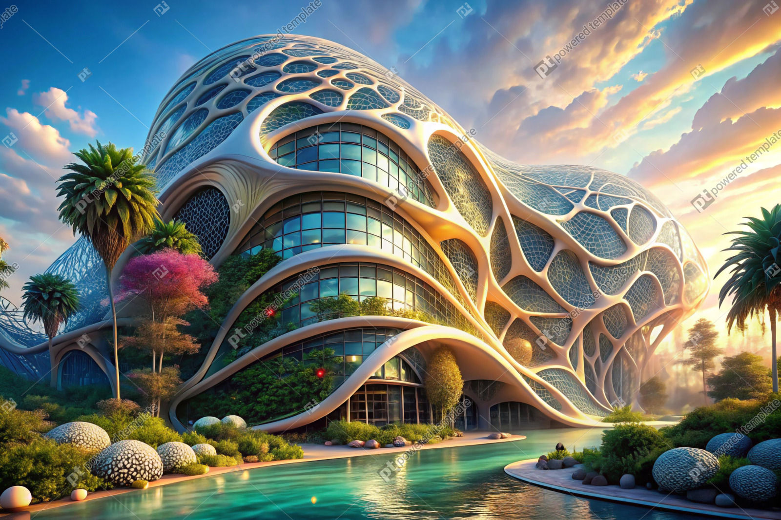 A Building Designed to Mimic Natural Structures | AI Image | Photo Wall ...