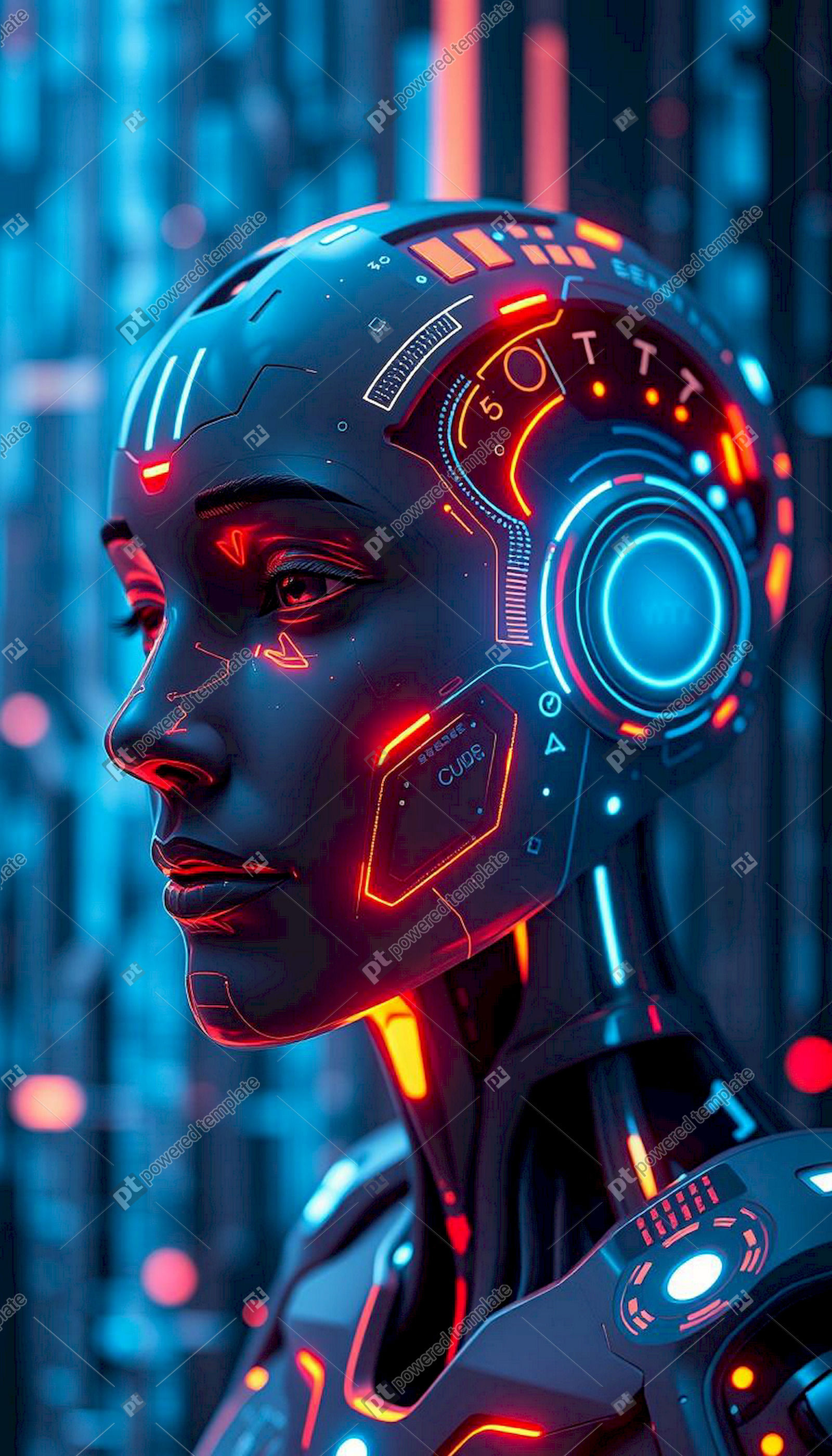 Digital Illustration of a Human Silhouette with a Glowing Brain ...