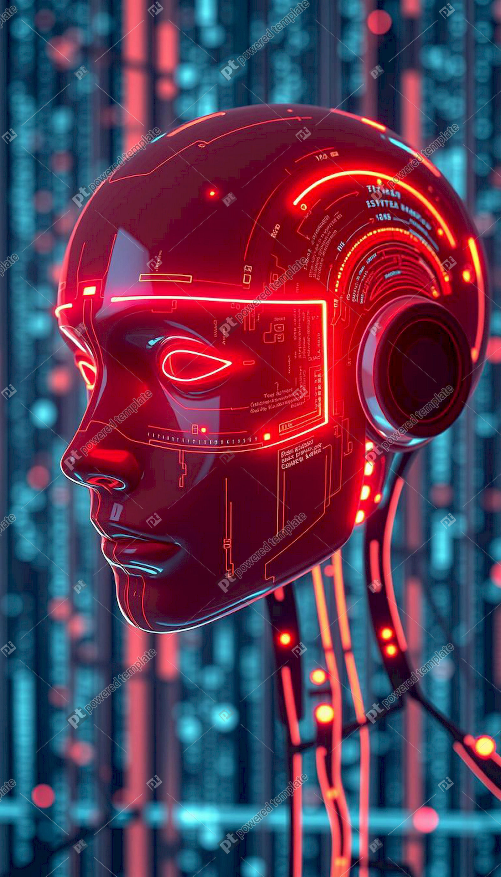 Digital Illustration of a Human Silhouette with a Glowing Brain ...