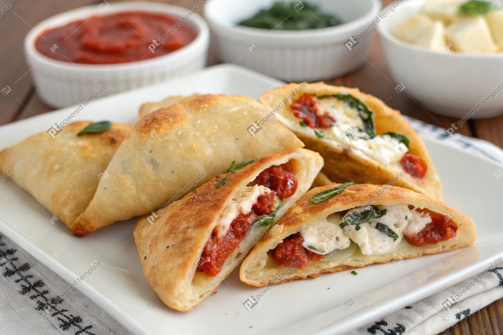 Handheld Pizza Pockets Stuffed with Fillings | KI-Bild | Photo Wall ...