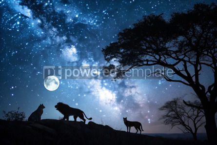 A Starry Night Sky Illuminated by the Soft Glow of Moonlight Animals ...