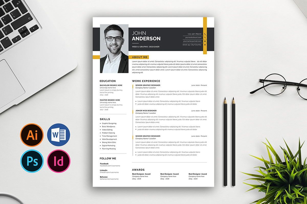 Job Resume Template Word | Resume Template | Abdul Studio | 146060 ...