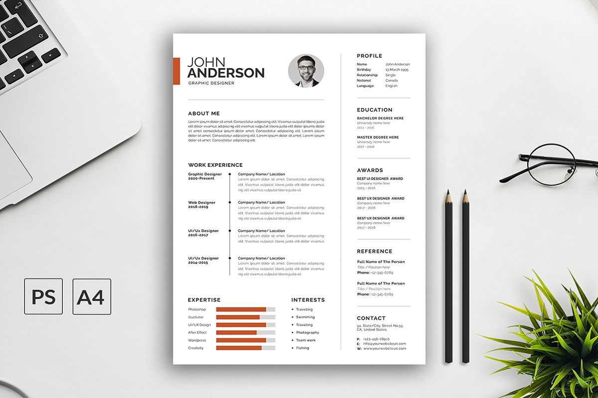 Orange Resume Template | Resume Template | Abdul Studio | 146176 | PoweredTemplate.com