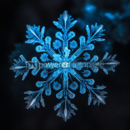 Blue Snowflake with Intricate Details Stock Photo 146203