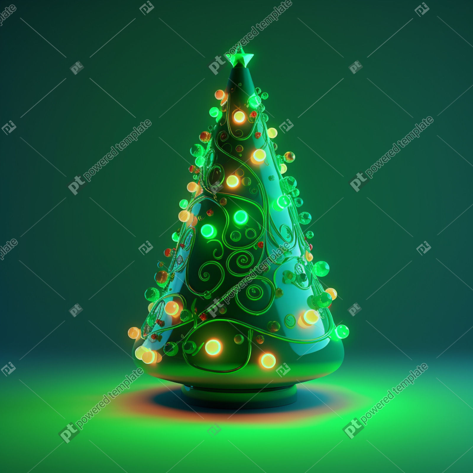 Futuristic Christmas Tree with Neon Lights | AI Image | Ivanna | 146354 ...