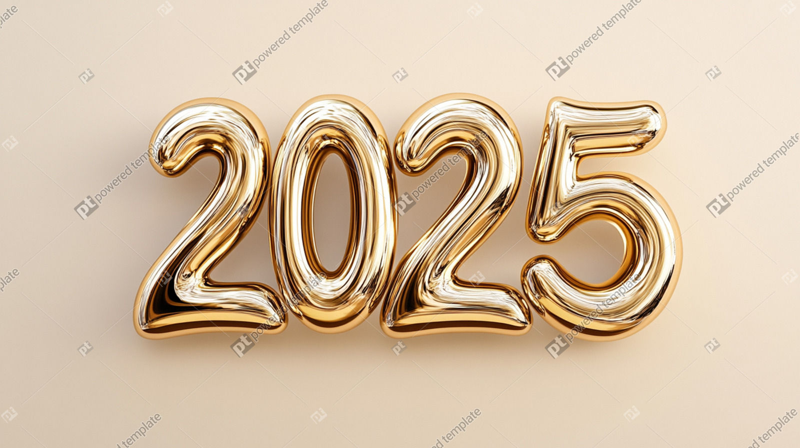 Golden 2025 in Balloon Style XA | AI Image | Ivanna | 146553 | PoweredTemplate.com